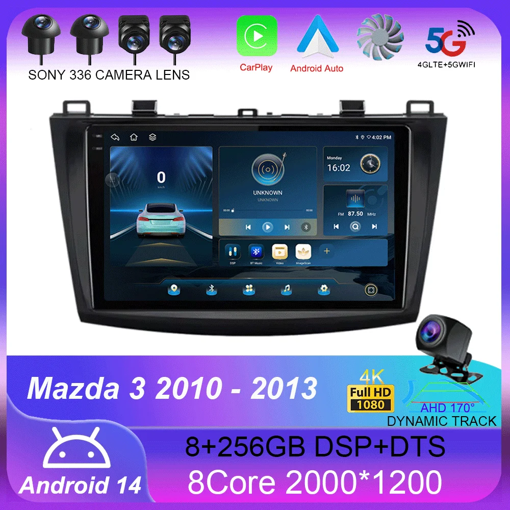 Android-14-Carplay-Auto-Wifi-4G-Car-Radio-DSP-For-Mazda-3-2010-2011 ...