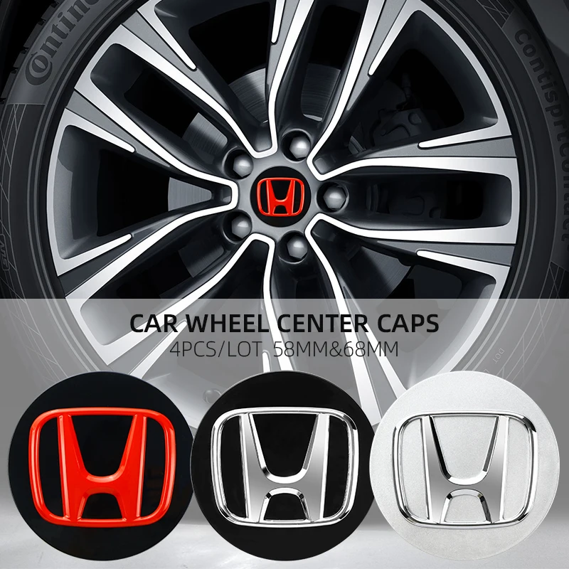Roda-de-carro-Center-Hub-Cap-Dustproof-Rim-Cover-Emblema-para-Honda ...