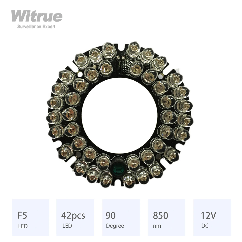 Witrue-42pcs-IR-LED-Infrared-Board-850nm-90-Degree-Size-60-X-60mm-for ...