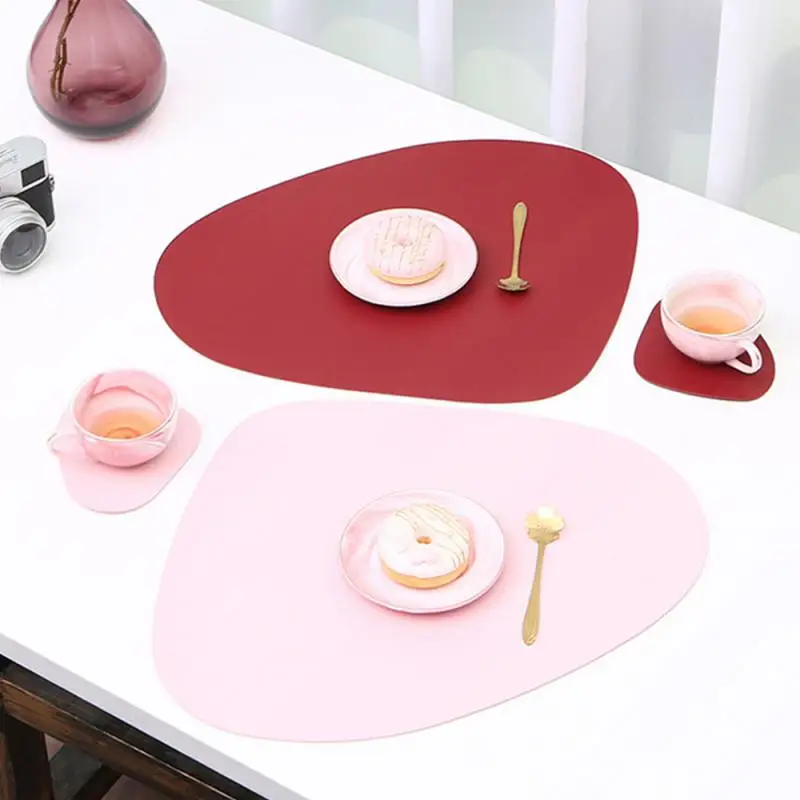 Table-Mat-Irregular-Pu-Leather-Placemat-Anti-Slip-And-Anti-Scald-Pad ...