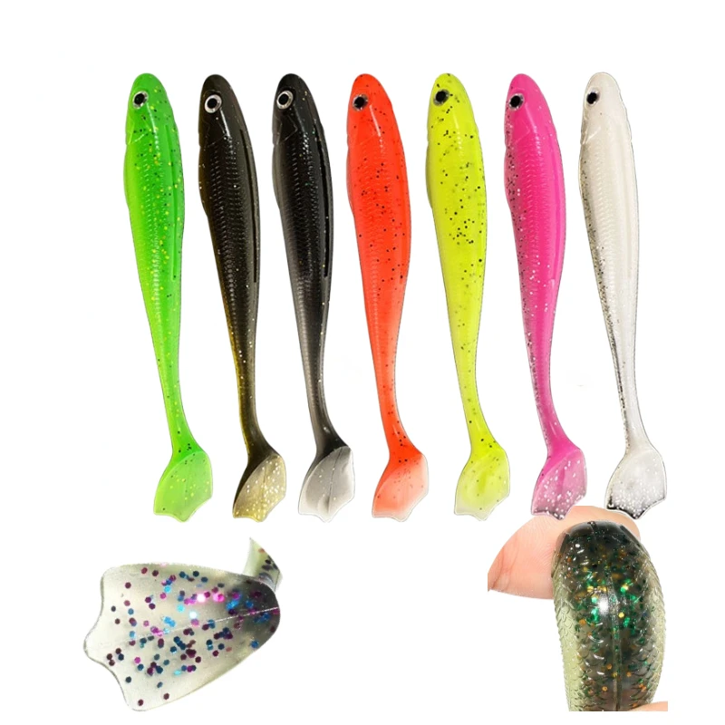 Pato-P-T-Tail-Silicone-Soft-Lure-com-lantejoulas-reflexivas-Artificial ...