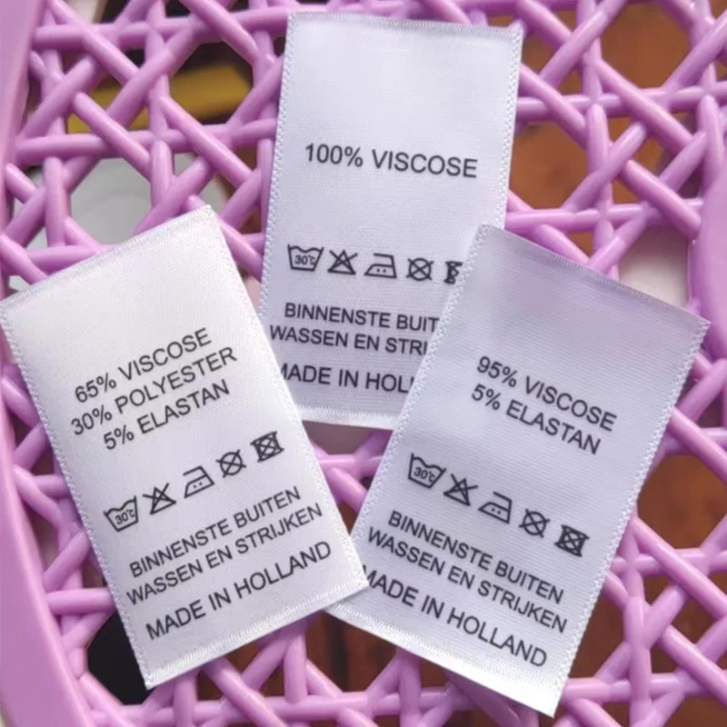 50PCS-100-Viscose-Elastan-Polyester-Care-Labels-In-Stock-Print-White ...