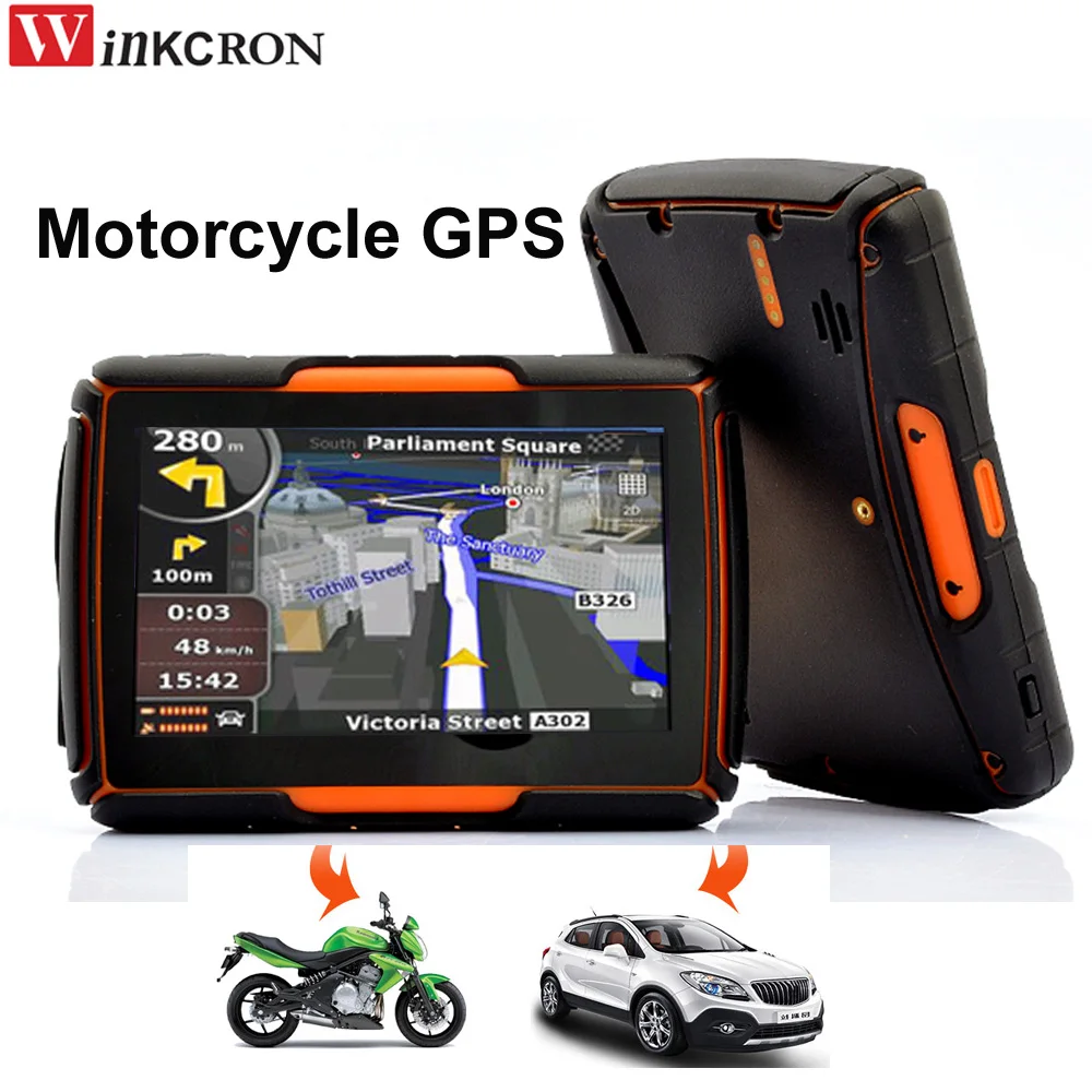 4.3 Inch Car Motorcycle GPS Navigation IPX67 Waterproof dustproof ...