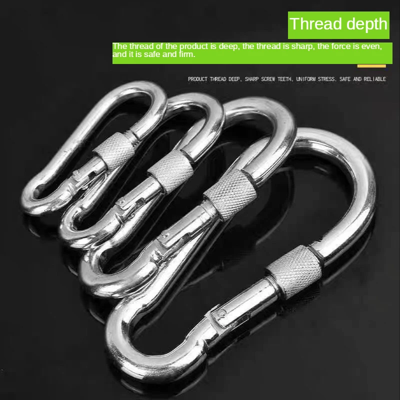 M6/m8/m10 Multifunctional 304 Stainless Steel Spring Snap Carabiner ...