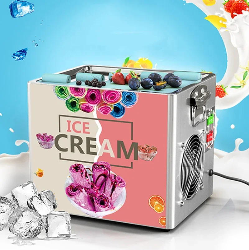 Yogurt Fried Ice Machine Electric Frying Ice Cream Machine Stainless ...