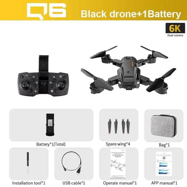 KOHR New Q6 G6 Mini Drone 4K HD Camera Professional Dron Obstacle ...