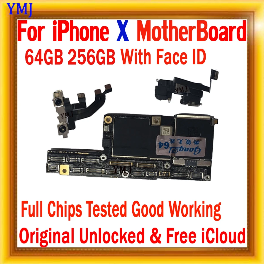 Full-Unlocked-Tested-Plate-for-iPhone-X-100-Original-Mainboard-With-or ...
