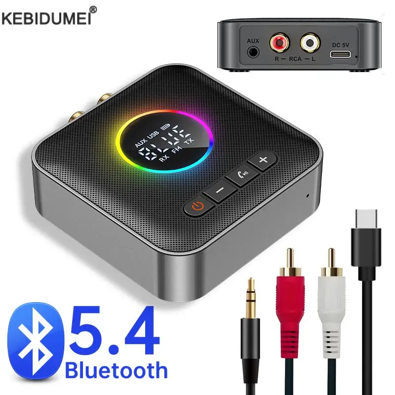 RGB-Light-Bluetooth-5-4-Audio-Receiver-Transmitter-DSP-Wireless-Adapter ...