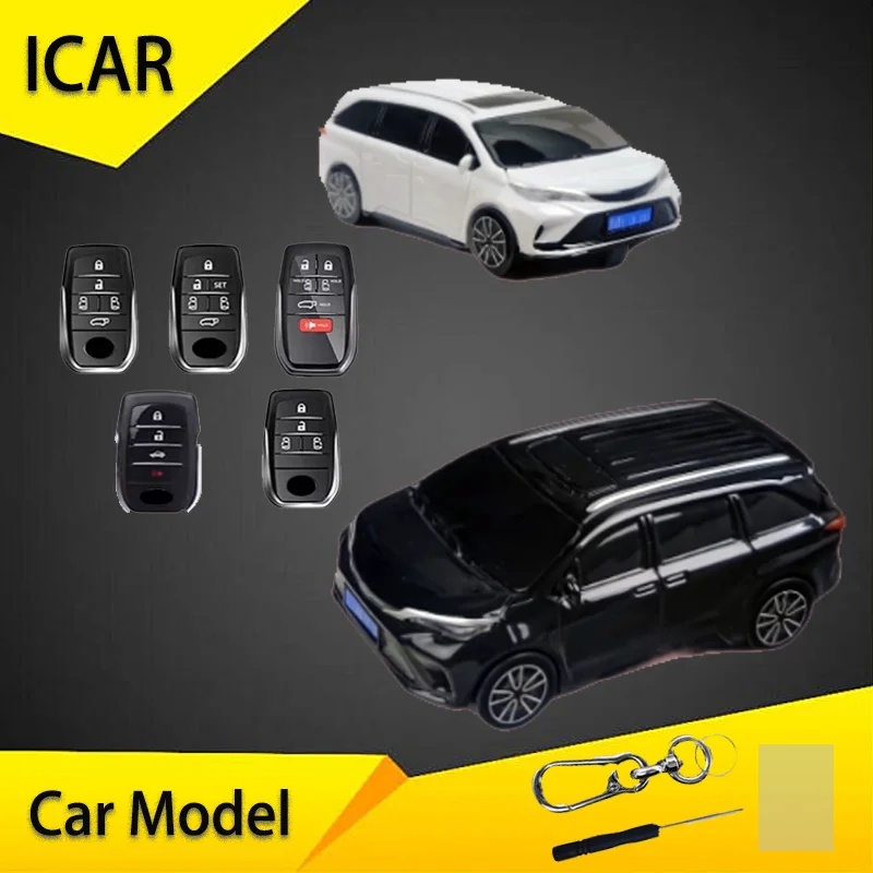 For TOYOTA Sienna Car Model Key Case 3 4 Button for Fortuner Corolla ...
