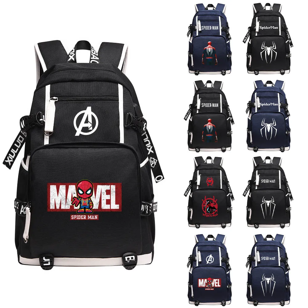 Disney Marvel Spiderman Backpack Men Avengers Anime Print Backpack ...