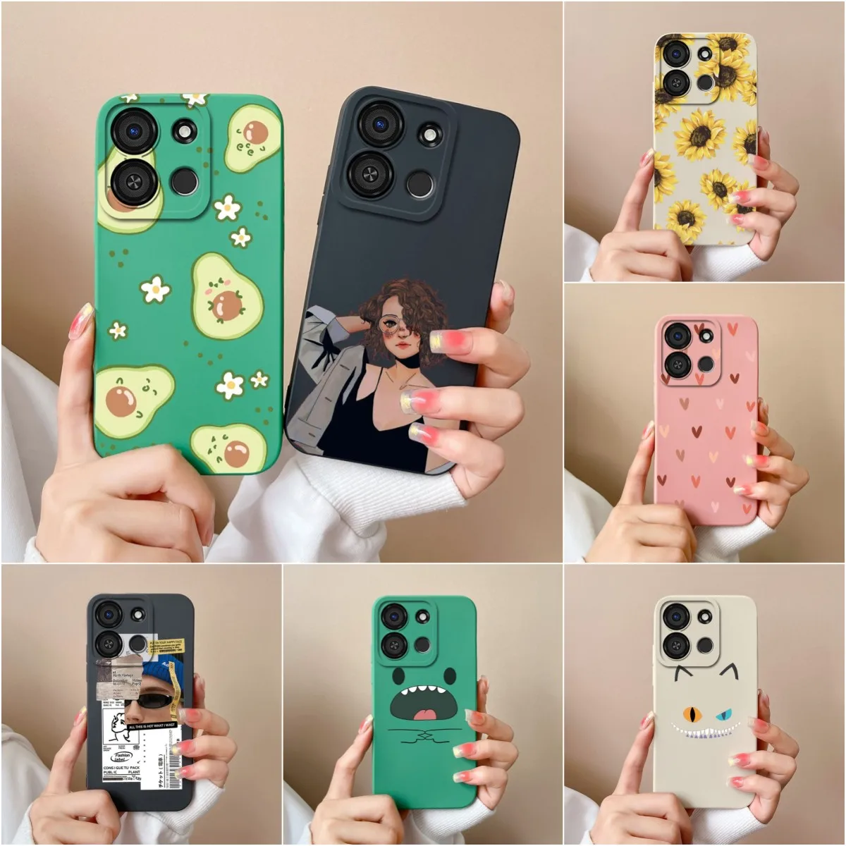 Case For Itel A05s Funda Fashion Sunflower Pretty Back Cover Matte ...