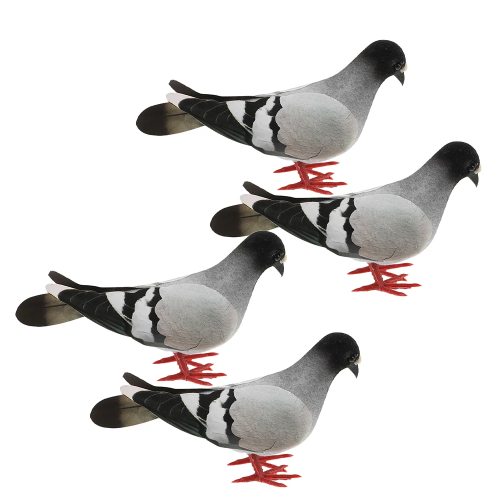 4-Pcs-Pigeon-Model-Stuff-Fake-Accessories-Garden-Decor-Simulated-Bird ...