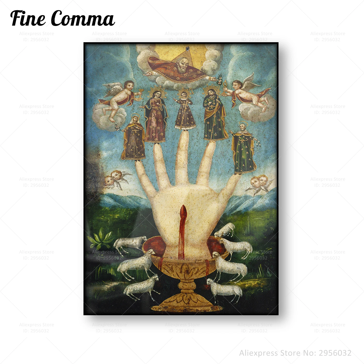 P-ster-Vintage-All-Powerful-Hand-The-Five-Persons-arte-de-pared ...