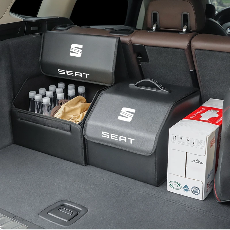 Auto Stamm Lagerung Tasche Leder Camping Box Faltbare Für Seat Cupra FR Leon Ibiza Ateca ...