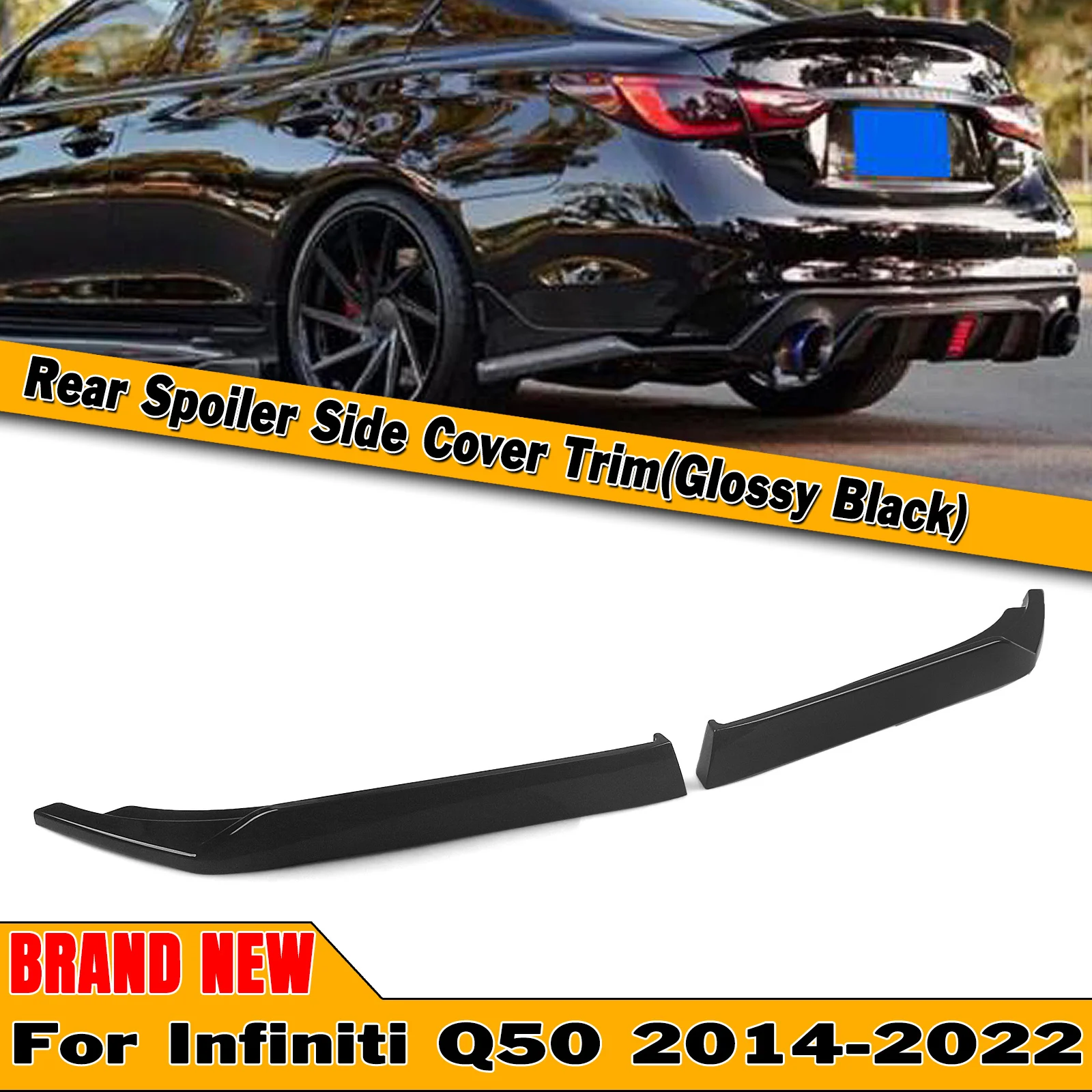 For Infiniti Q50 2014-2023 Rear Bumper Diffuser Side Splitter Cover ...