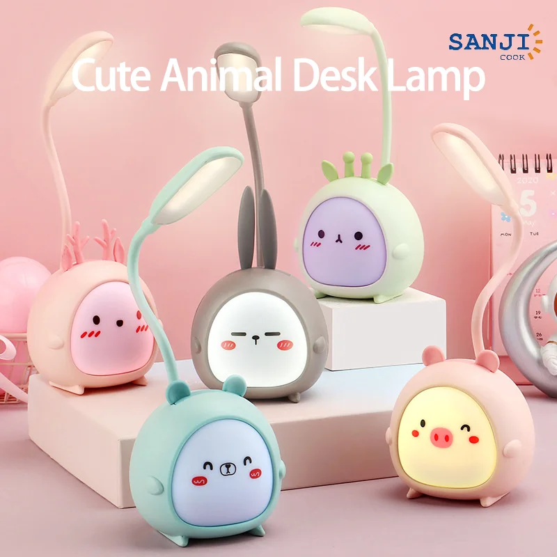 LED-Cute-Animal-Small-Table-Lamp-Adjustable-Night-Light-Bedroom-Bedside ...