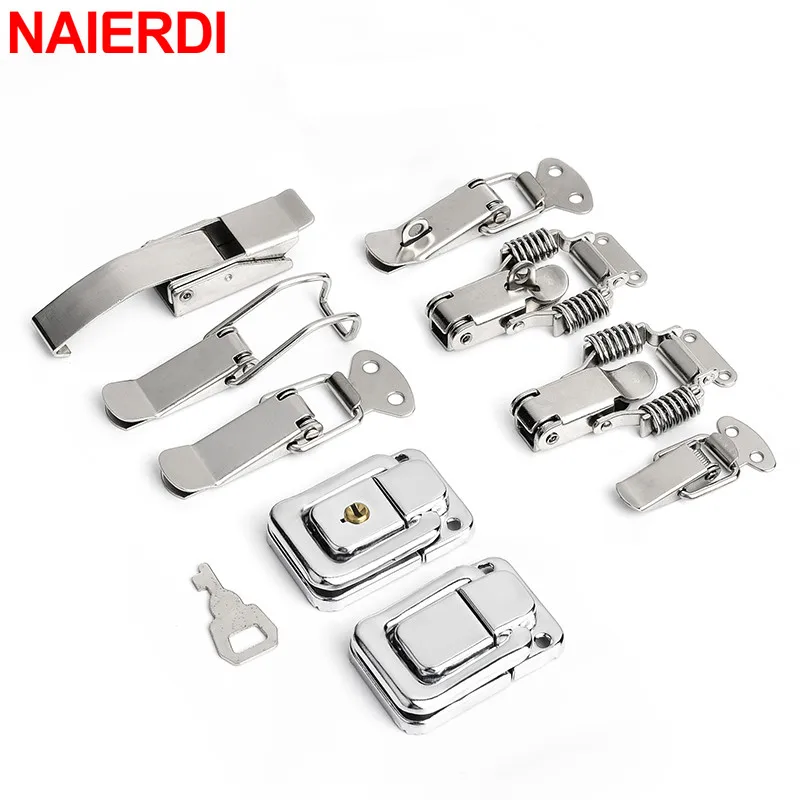 NAIERDI-6PCS-Mild-Steel-Hasp-Cabinet-Boxes-Spring-Loaded-Latch-Catch ...