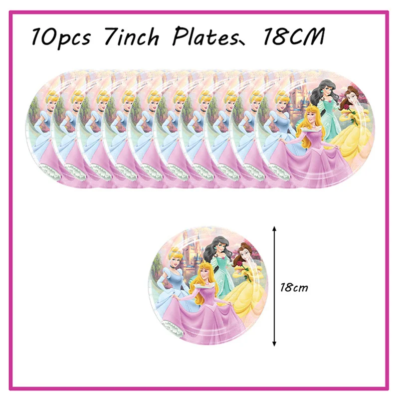 Suministros de decoración para fiestas de cumpleaños de princesas de Disney, Blancanieves, Bella ...