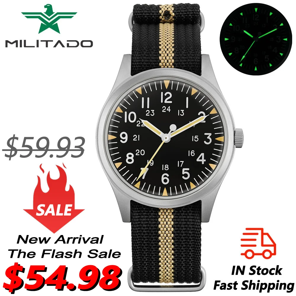 Militado-ML07-Military-Watch-VH31-Quartz-Movement-Bubble-K1-Crystal ...