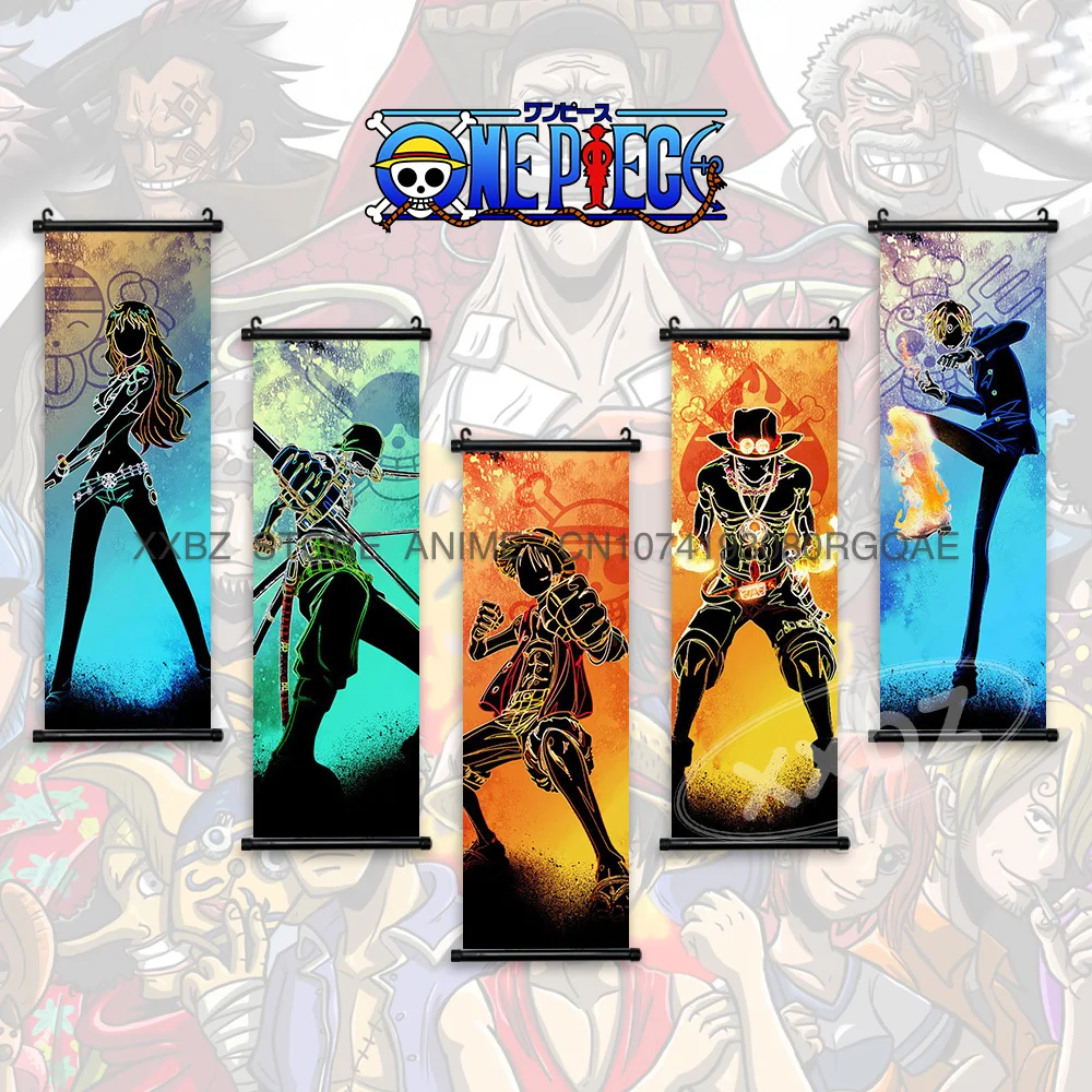 One-Piece-Scrolls-Picture-Anime-Sanji-Canvas-Hanging-Painting-Luffy ...