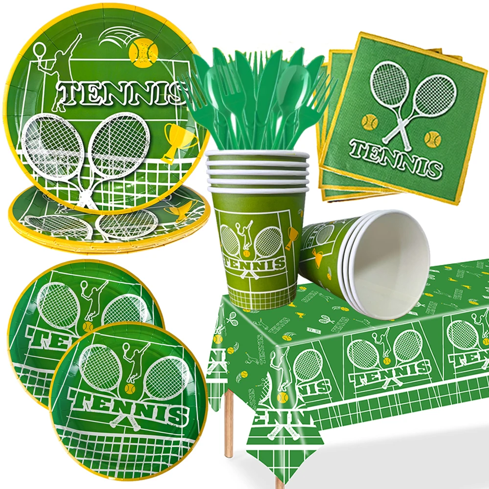 Tennis Party Supplies Tennis Ball Plates Cups Napkins Tablecloth Sports ...