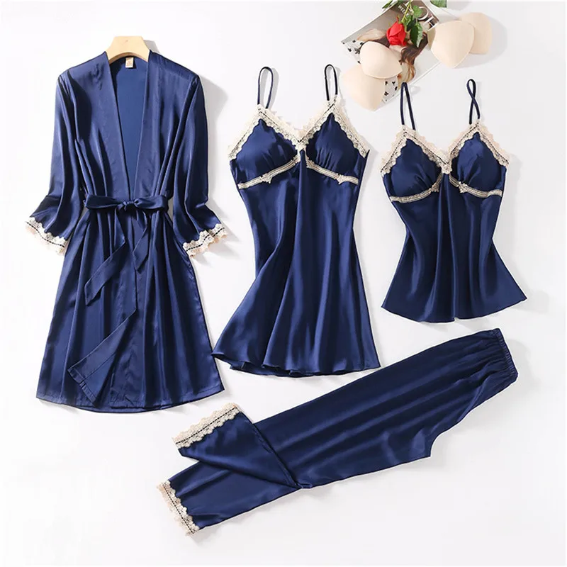 Sexy Women Set Pajama Xl | Satin Pyjamas Nightgowns | Lace Pyjamas ...