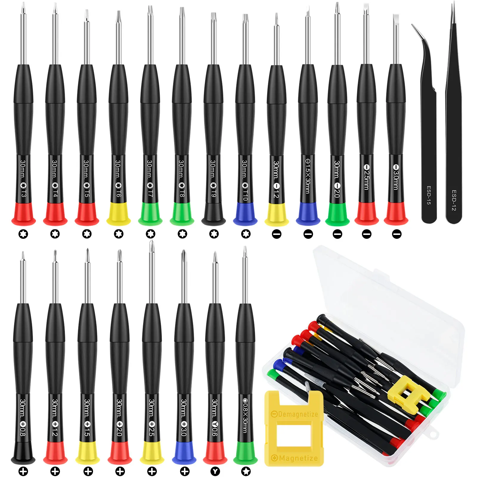 24-18pcs-Magnetic-Screwdriver-Set-Metric-Precision-Torx-Flat-Cross-Y ...
