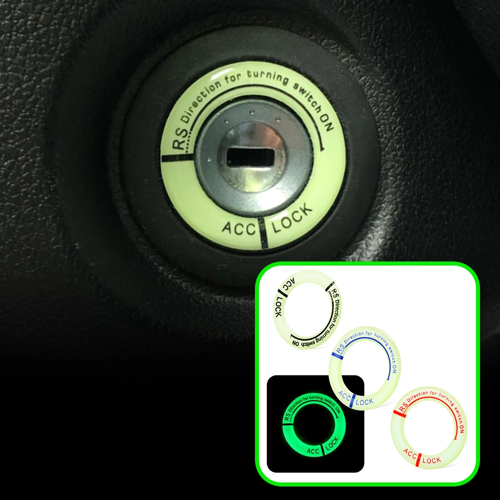 Car-Key-Ring-Sticker-Luminous-Ignition-Switch-Cover-For-Fiat-500-Grande ...
