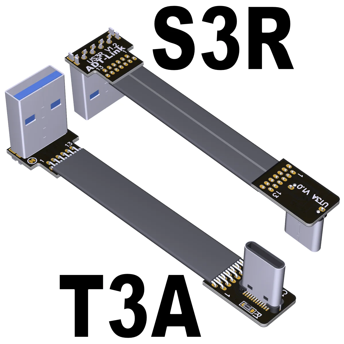 Generic Type C Type A Usb Flat Extension Ribbon Cable Male Male 90 Slim Soft Flexible Fpc Charge 