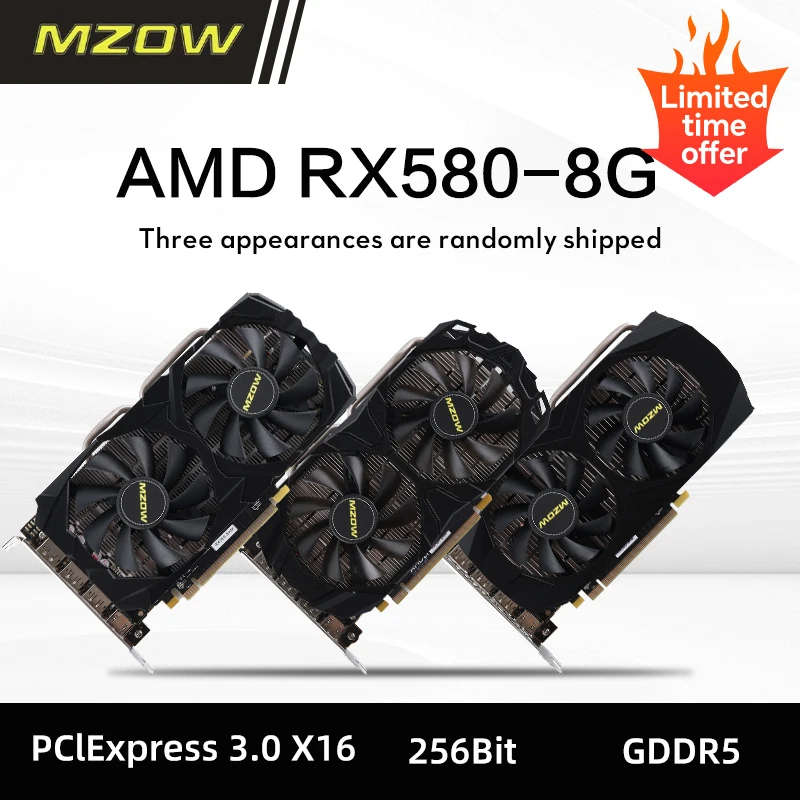 MZOW-grafik-kart-AMD-Radeon-RX-580-8G-GDDR5-256Bit-2048SP-PCI-Express-3 ...