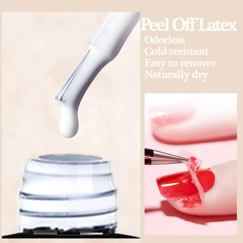 LILYCUTE Nail Polish Odor-free Peel Off Latex Liquid Anti-overflow Glue ...