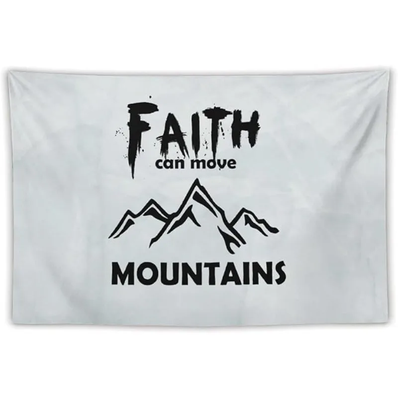 "Faith Can Move Mountains Tapestry - Inspirational Quote Wall Art for ...