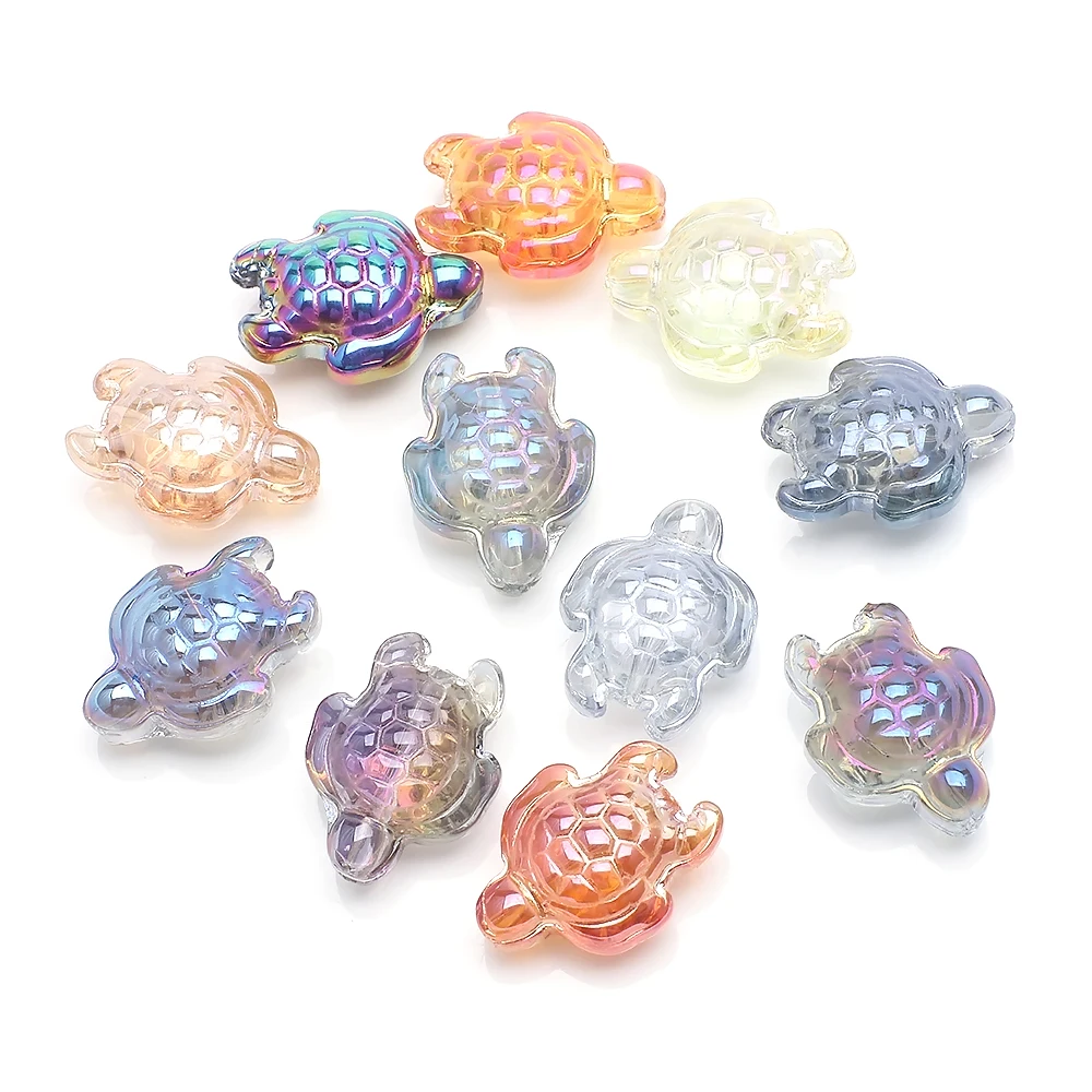 20Pcs/Lot 14x18mm Crystal Glass Tortoise Beads Spacer Turtle Charms For ...