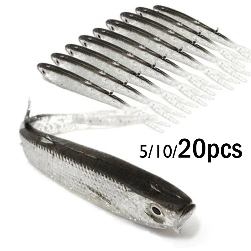 10pcs Soft Fishing Lures Silicone Bait 7.5cm for Fishing Shad Swimbait ...