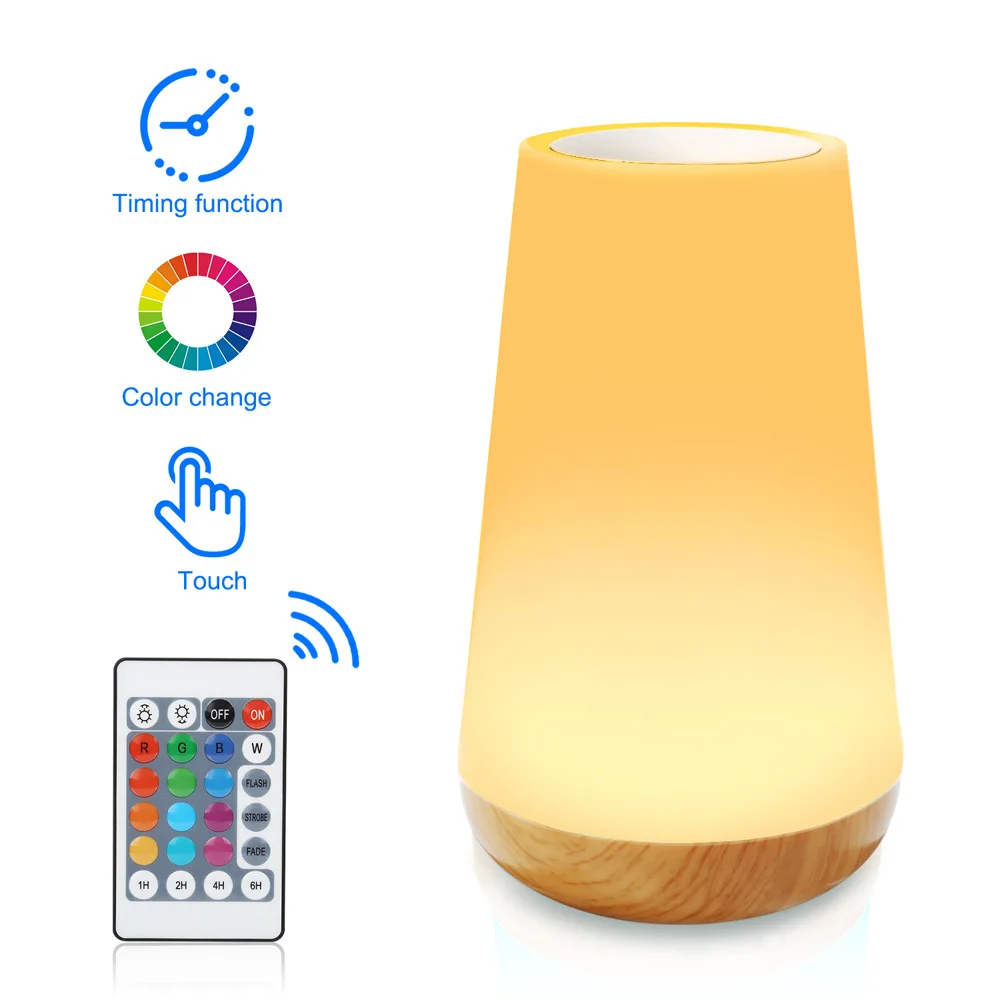 13 Color Changing Touch Mood Nightlight For Bedroom RGB Remote Dimmable ...