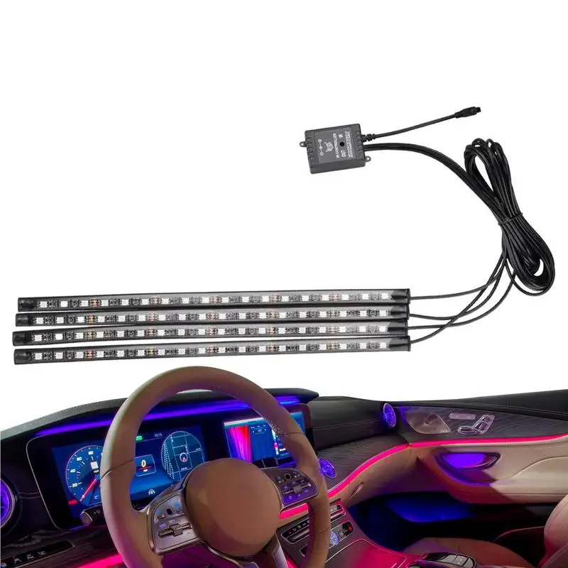 자동차 Led 조명 인테리어 자동차 앰비언트 조명 리모컨 포함 Rgb Led 조명 스트립 음악 싱크 Led 조명