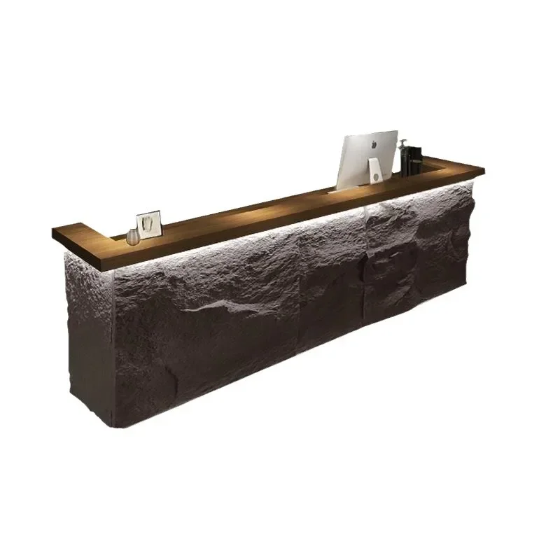 Personalized-bar-counter-antique-stone-leather-front-desk-homestay ...
