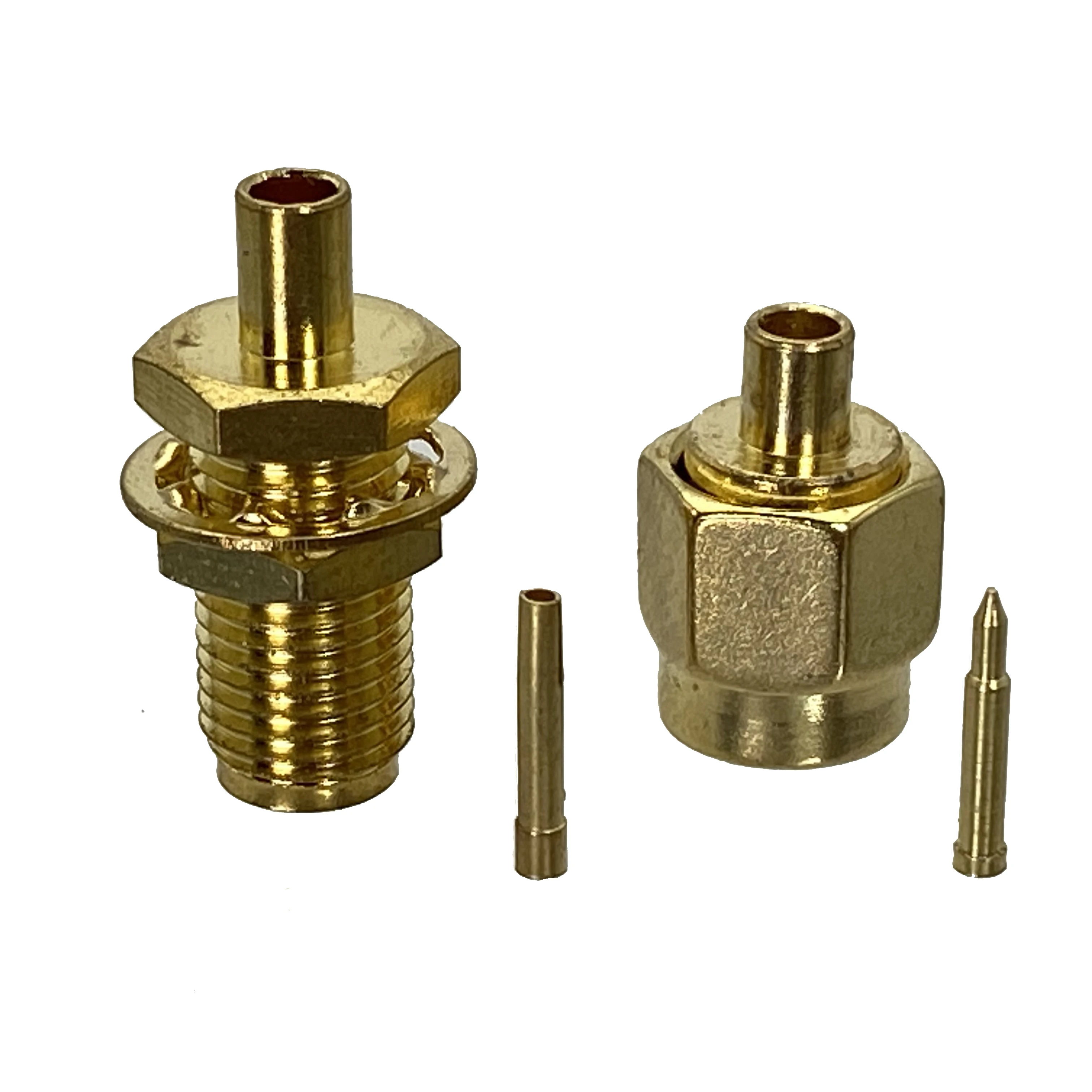 10Pcs SMA Male plug & Female Jack Bulkhead solder semi-rigid RG405 0. ...