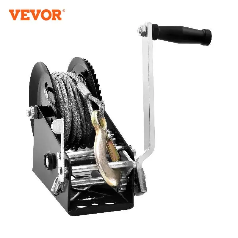 VEVOR-Hand-Winch-Heavy-Duty-Rope-Crank-with-33-ft-Steel-Wire-Cable-and ...