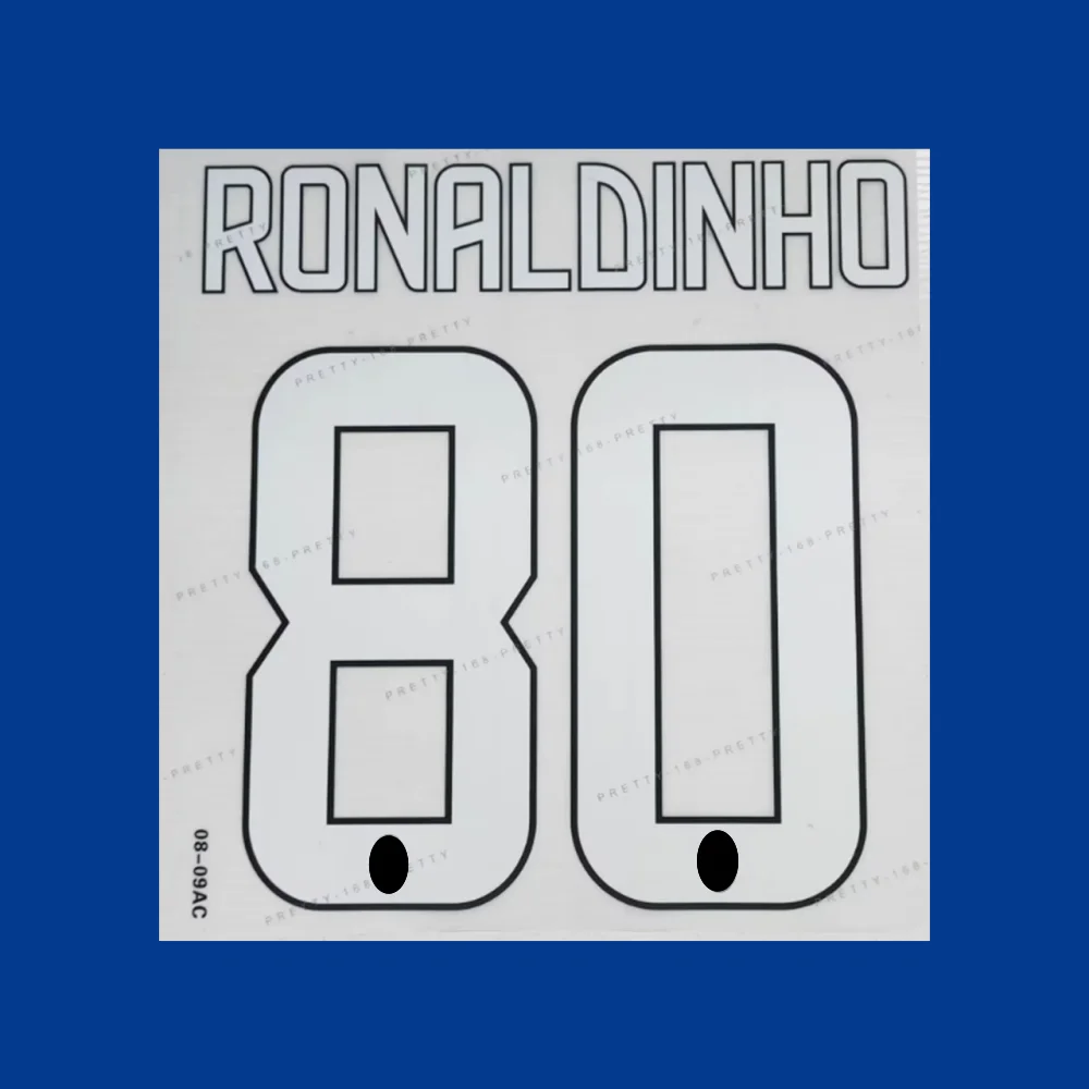 Super-A-Retro-2008-2009-AC-kaka-RONALDINHO-number-font-print-Hot ...