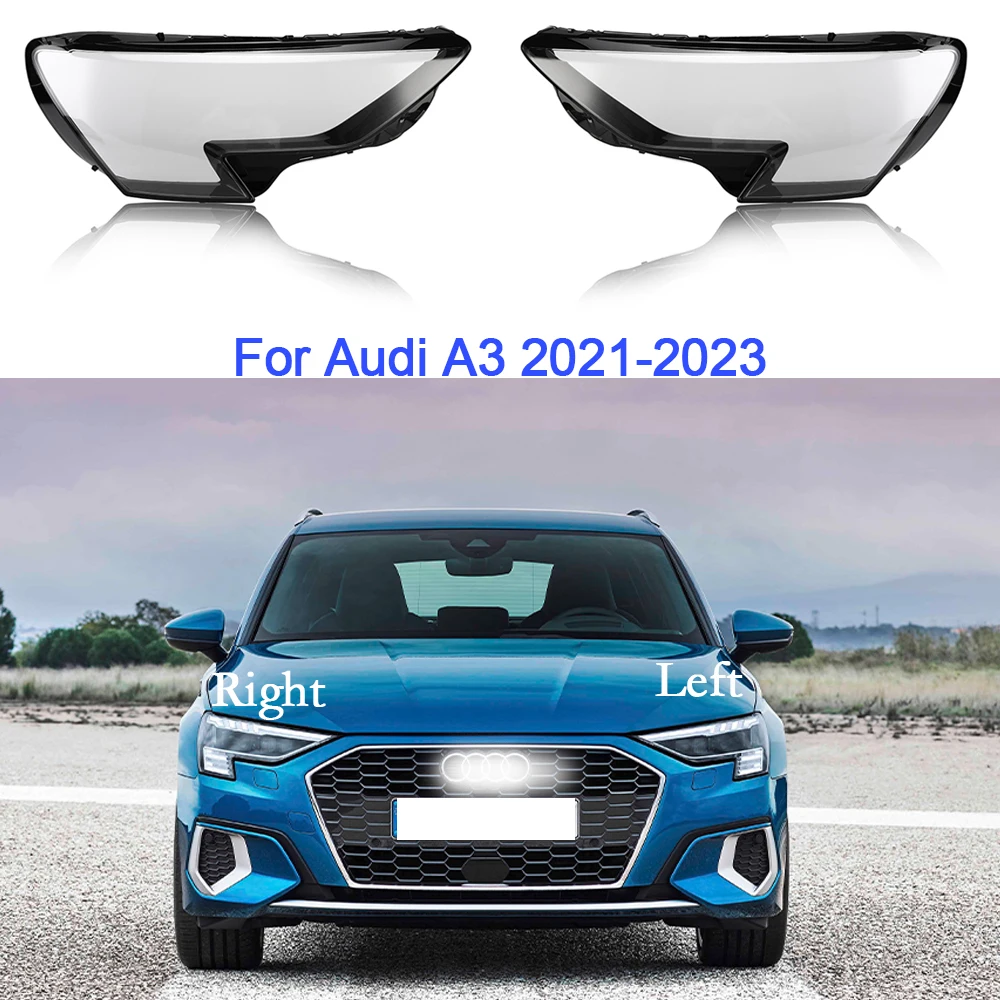 For Audi A3 2021 2022 2023 Car Headlight Glass Faros Delanteros Plastic ...