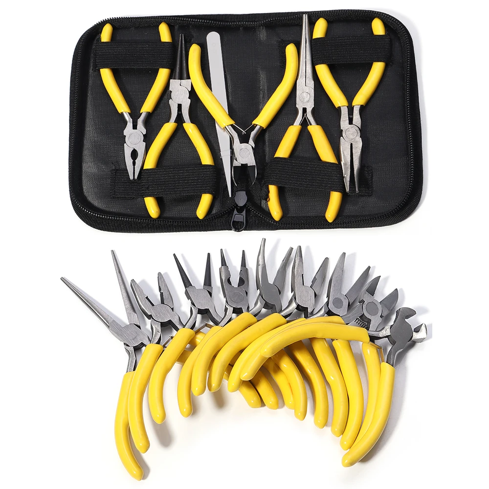 Yellow-Color-Stainless-Steel-Mini-Pliers-Tools-Set-Cutting-Wire-Plier ...