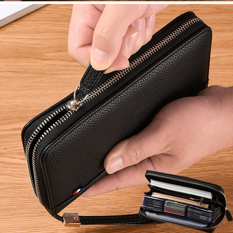2024 Rfid 36 Slots Wallet Split Solid man Purse Business Credit Organ ...