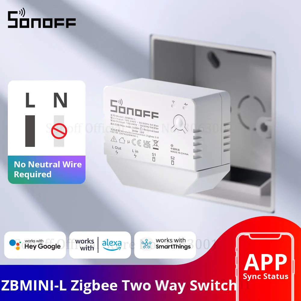 Sonoff Zbmini-l No Neutral Wire Required Smart Home Zigbee Mini 2 Way ...