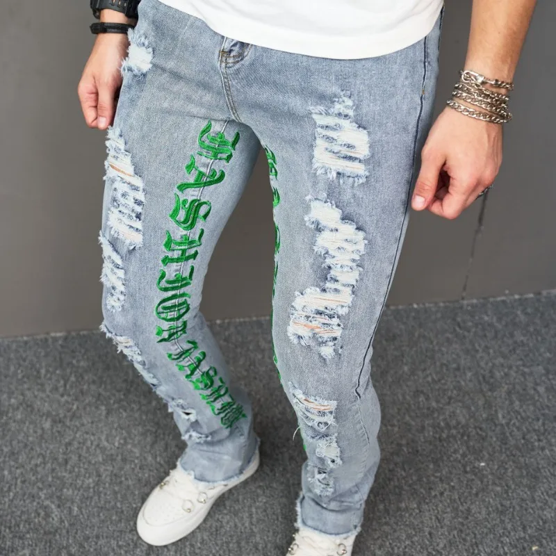 Streetwear-Ripped-Jeans-Men-s-Fashion-Letter-Embroidery-Personalized ...