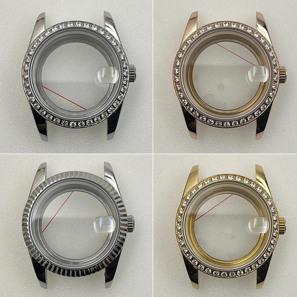 For-NH36-NH35-Case-36mm-Sapphire-Glass-Transparent-Bottom-Diamond-Watch ...