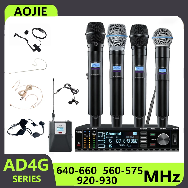 AOJIE-AD4G-Conjunto-De-Microfone-Sem-Fio-Profissional-1-Canal-Desempenho-De-Alta-Qualidade-UHF ...