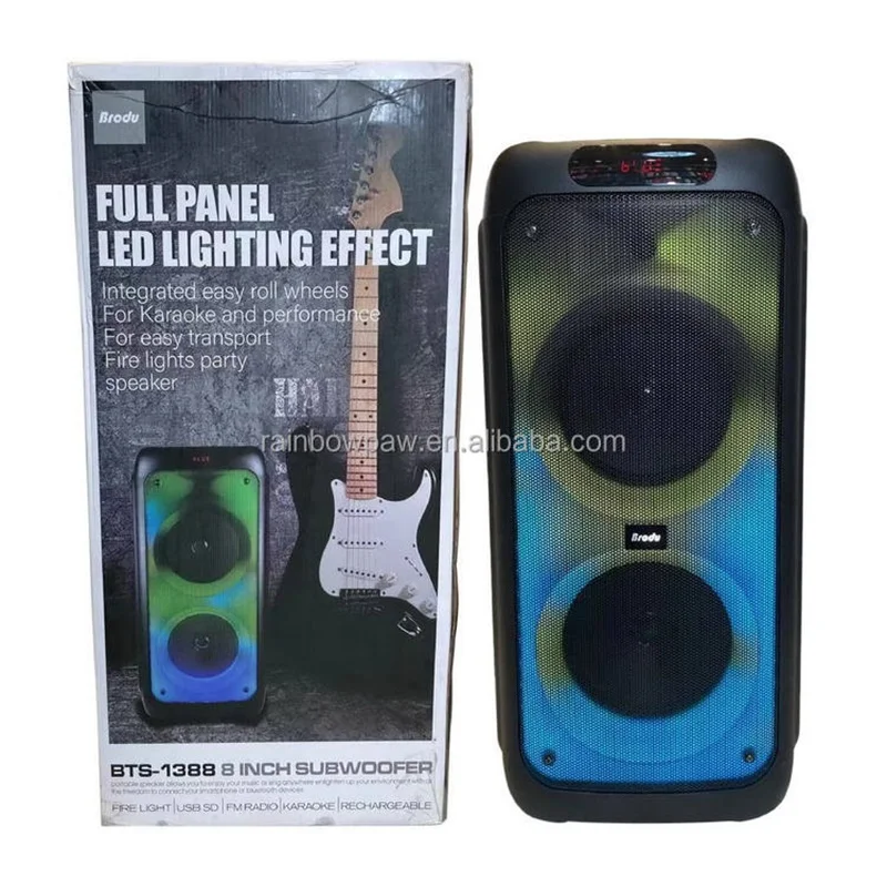 KTS Brodu speaker BTS-1388 Wireless Portable Speaker dual 8 inch BT ...