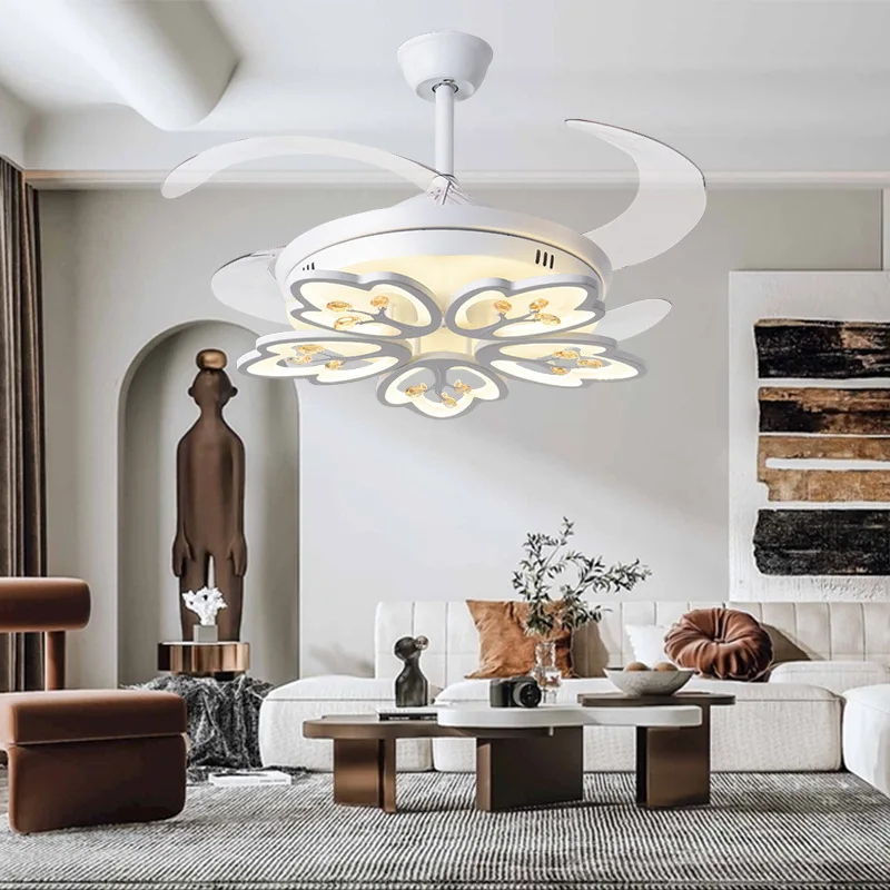 Modern-LED-Retractable-Ceiling-Fans-With-Lights-Living-Room-Home ...