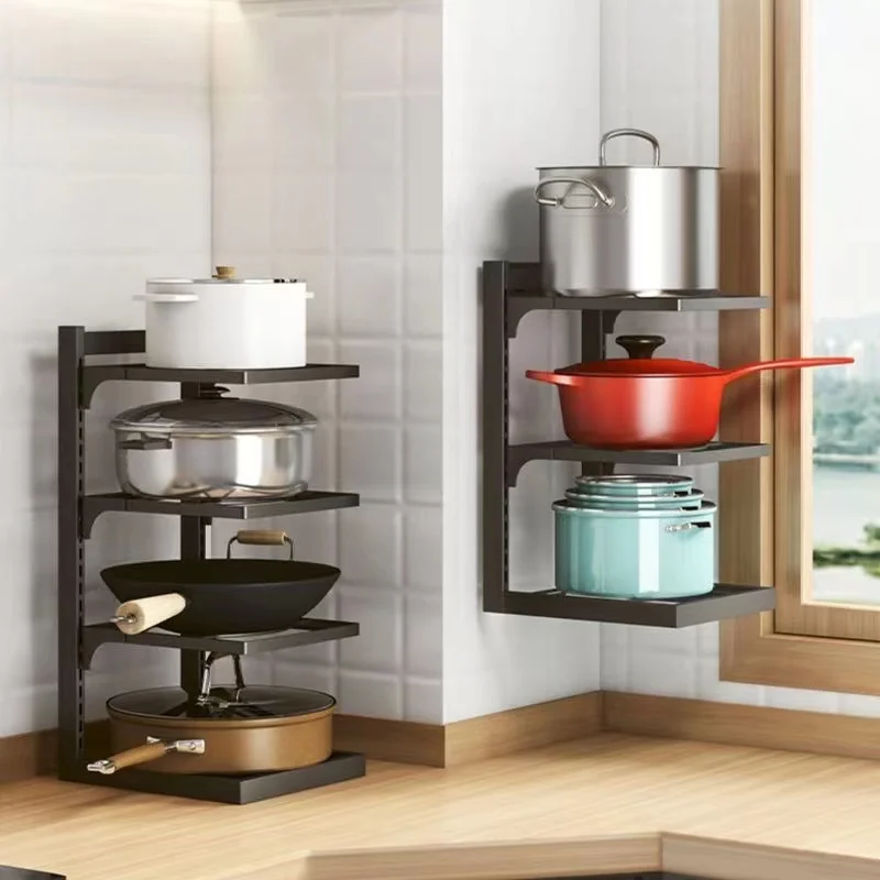 2-3-4-5-Layer-Kitchen-Storage-Rack-Stainless-Steel-Adjustable-Shelf ...